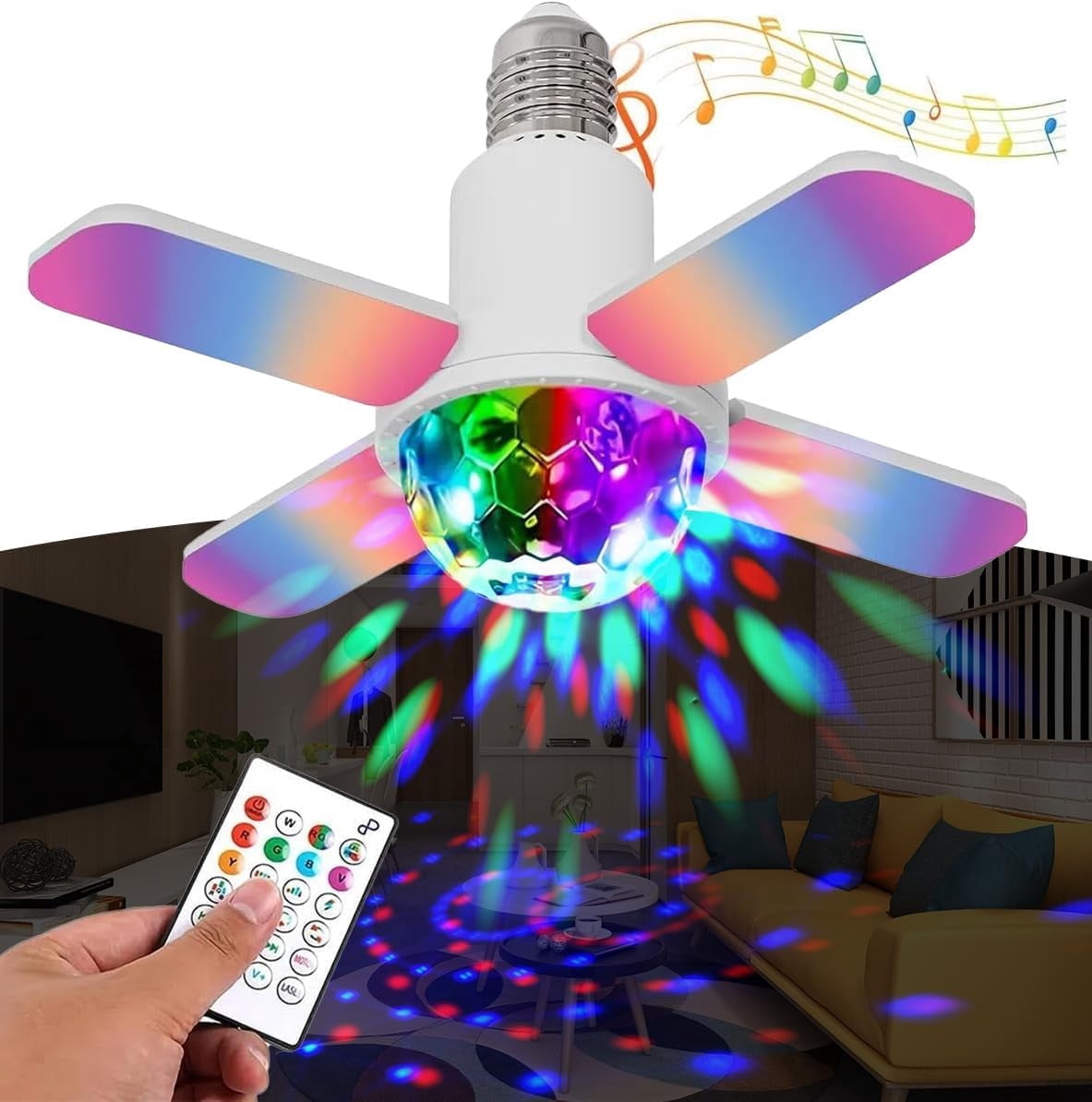 LETOUR RGB Disco Party Light 4 Plade LED Light with Timer Remote ...