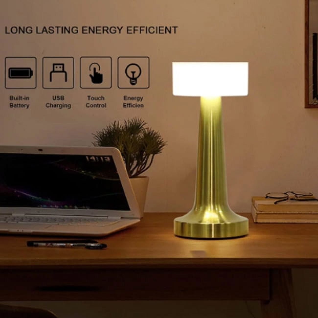 LETOUR LED Dimmable Desk Bedroom Lamp, Touchable Charging, Portable ...