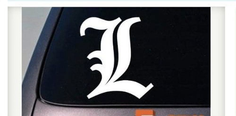 LETTER L 6" STICKER DECAL OLD ENGLISH TRUCK CAR WINDOW TEACH GIRL CRAFT ...