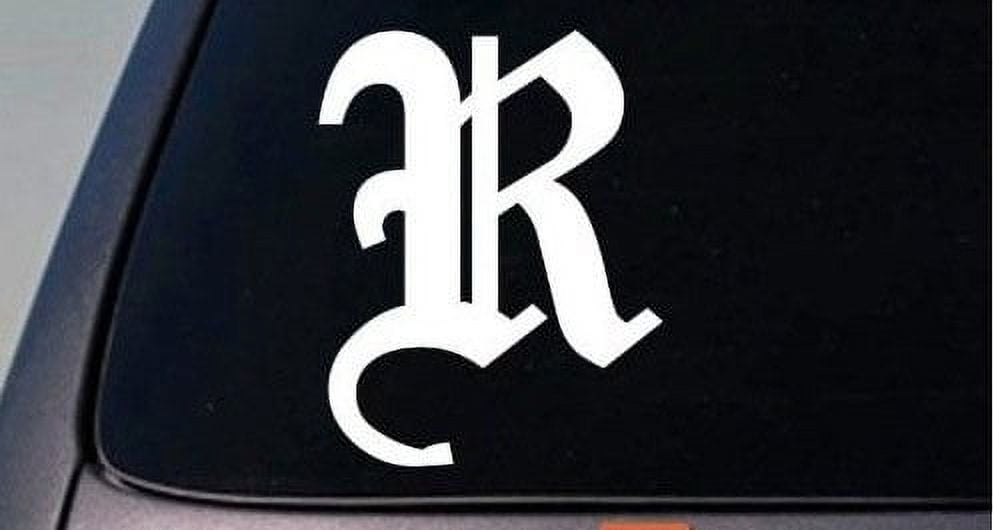 LETTER R 6" STICKER DECAL OLD ENGLISH TRUCK CAR WINDOW TEACH GIRL CRAFT ...