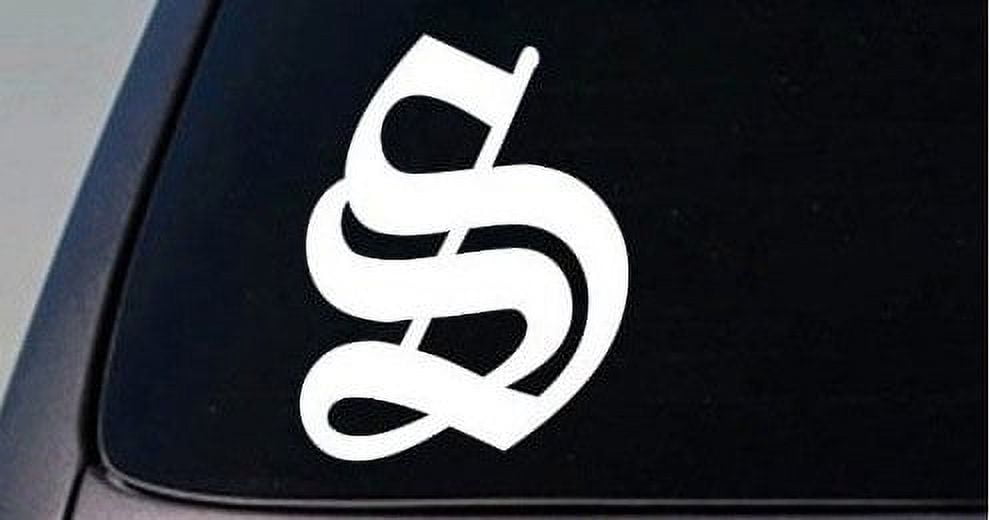 LETTER S 6" STICKER DECAL OLD ENGLISH TRUCK CAR WINDOW TEACH GIRL CRAFT ...