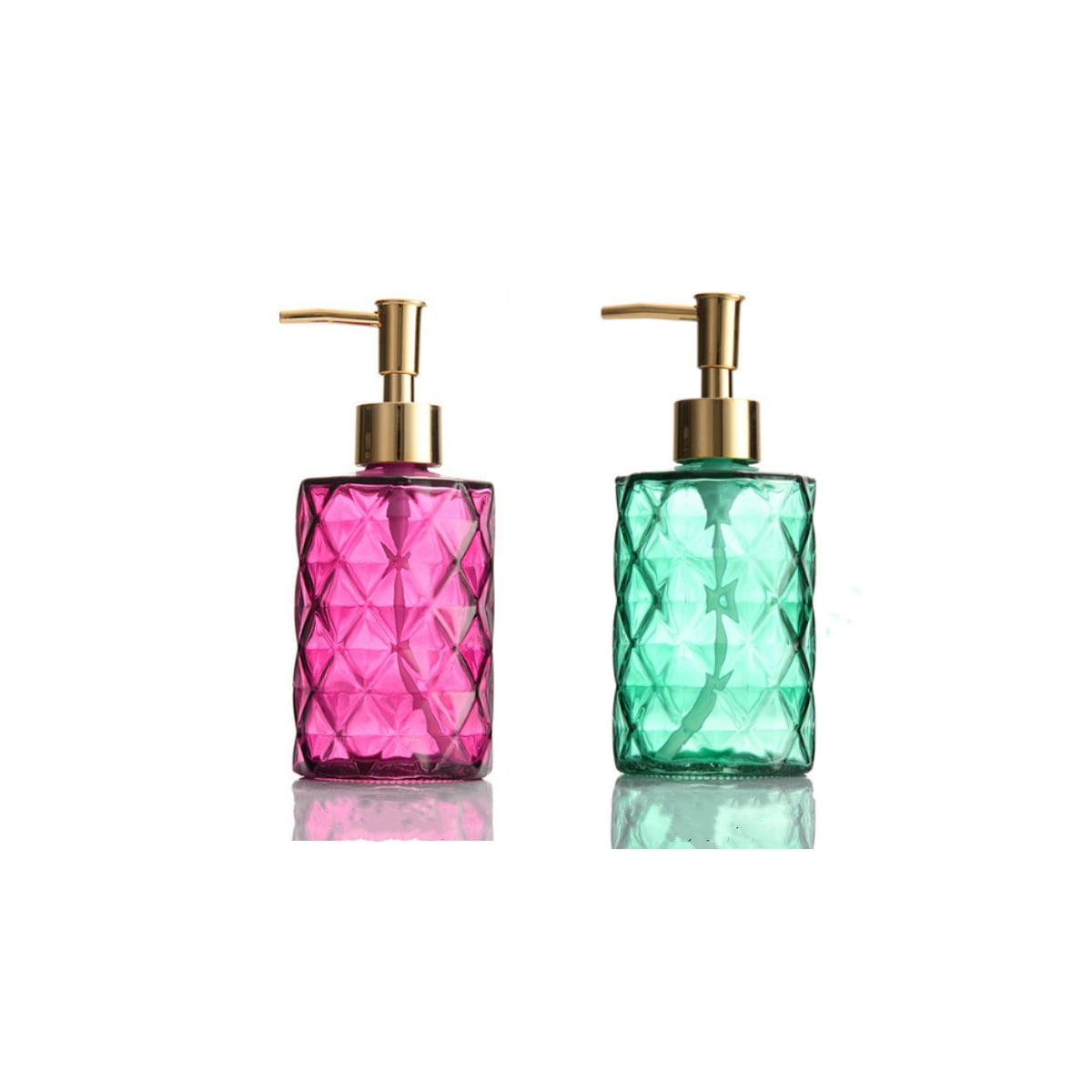 LEUCHTAMOR 2 Pack Soap Dispenser with Pump,11.6 oz Clear efillable ...