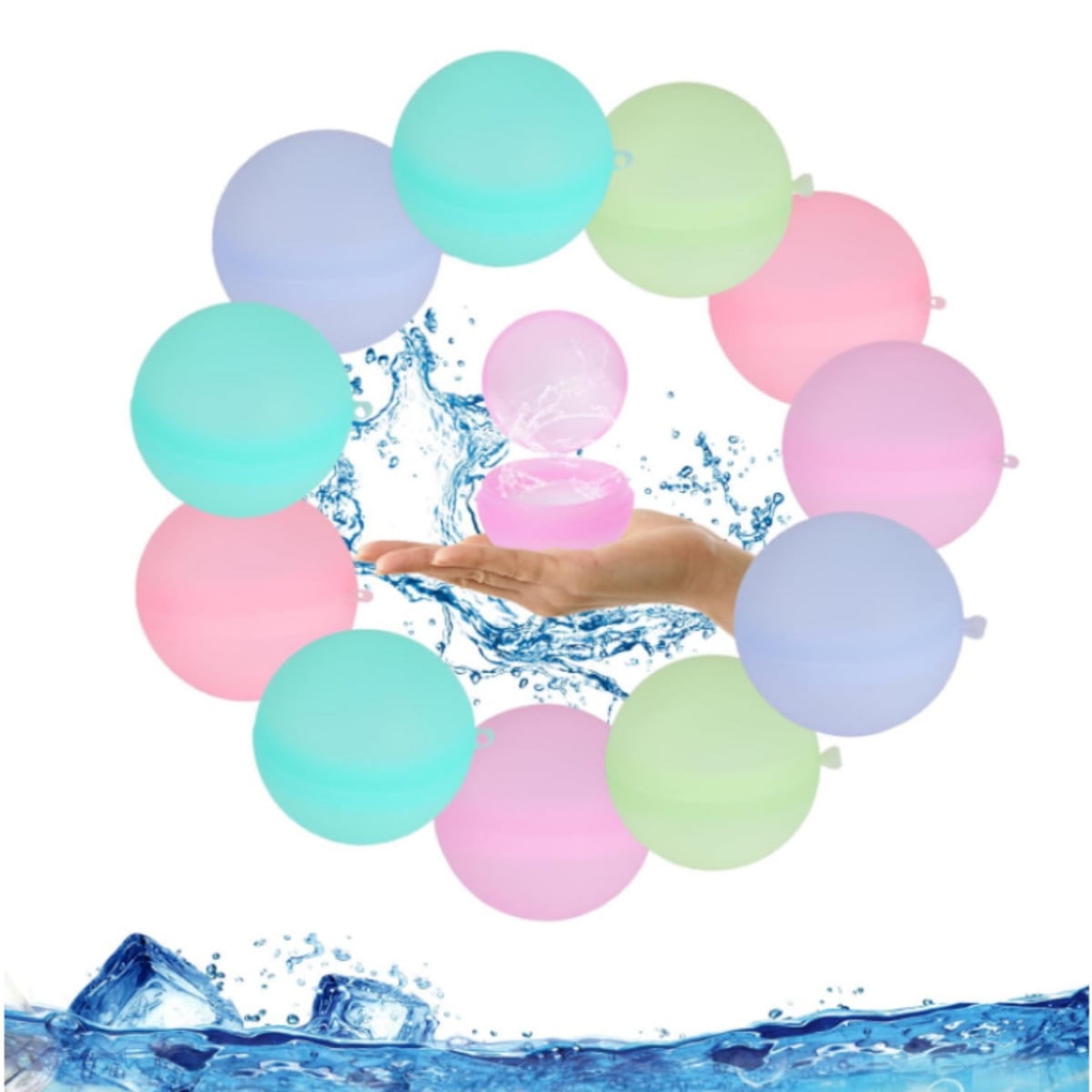 LEUCHTAMOR Reusable Water Balloons,24pcs Refillable Water Bomb Splash ...