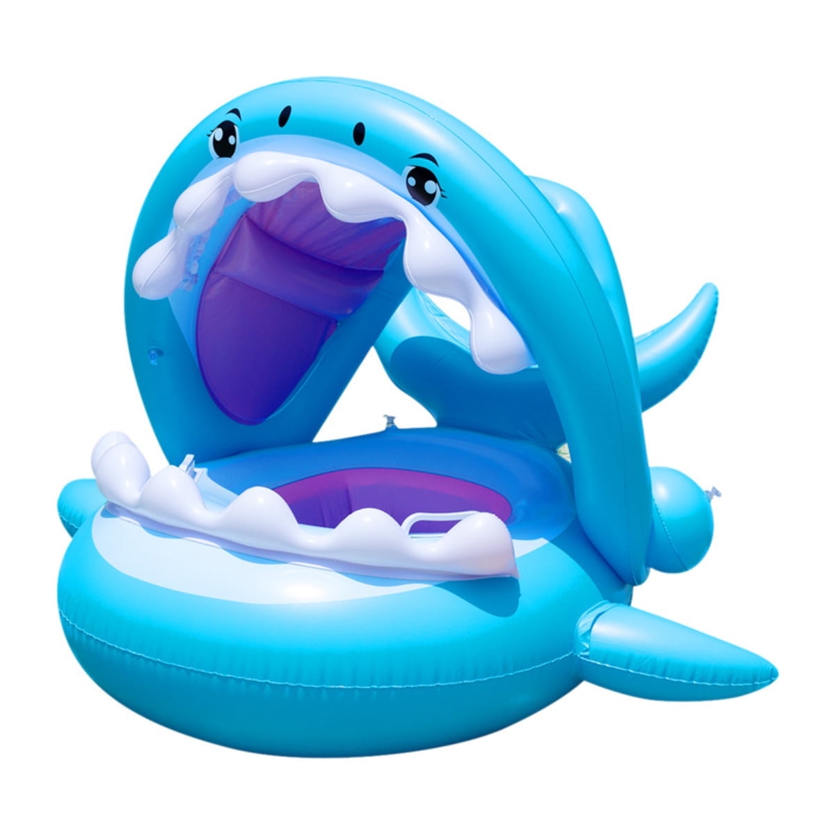 LEUCHTAMOR Shark Baby Pool Float,Inflatable Swimming Ring with sunshade ...