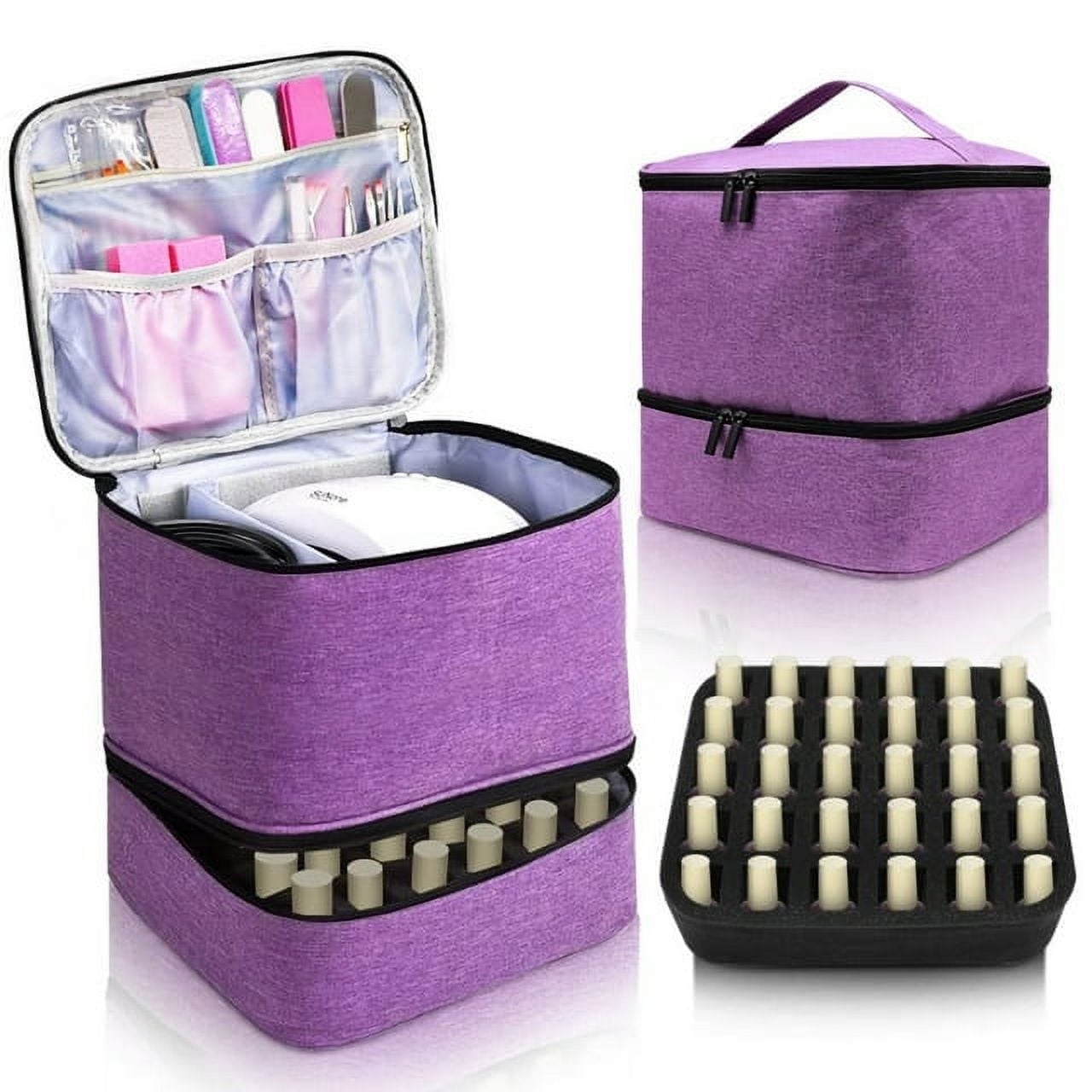 LEUCHTAMOR Upgraded Nail Polish Bag Organizer Case, Large Nail Polish ...