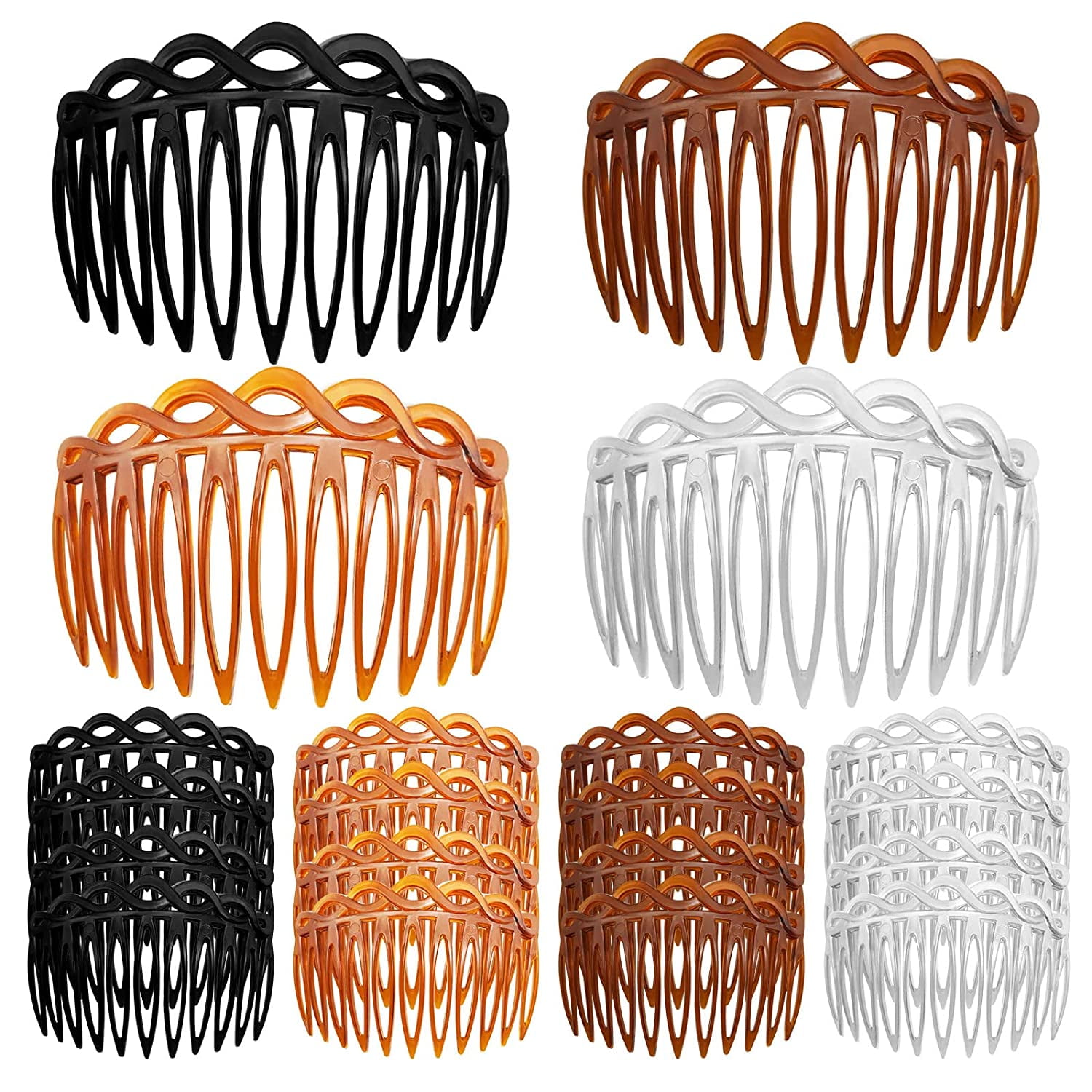 French Twist Hair Combs Set - 16 Pieces Plastic Side Comb Clips for ...