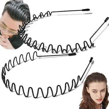 Metal Men Headbands Women Hair Bands, Unisex Black Wavy, Daily Outdoor ...