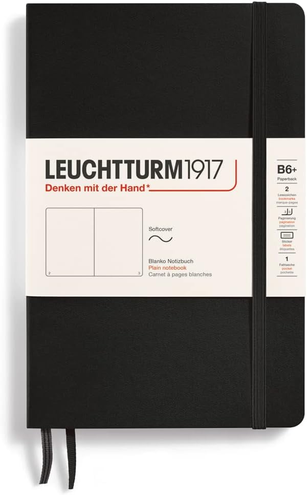 LEUCHTTURM1917 - Notebook Softcover Paperback B6+ - 123 Numbered Pages ...