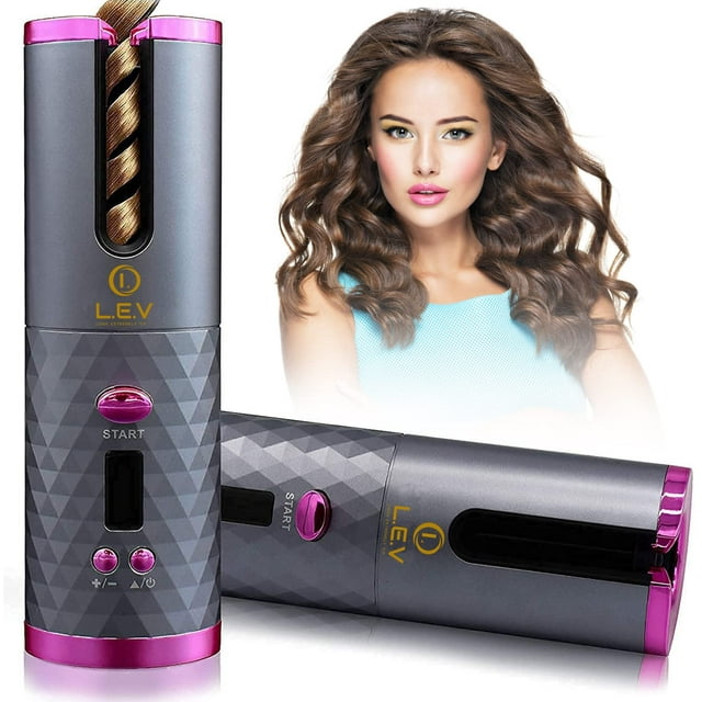 LEV Automatic Curling Iron Hair Curler | Auto Shut-Off Function for ...