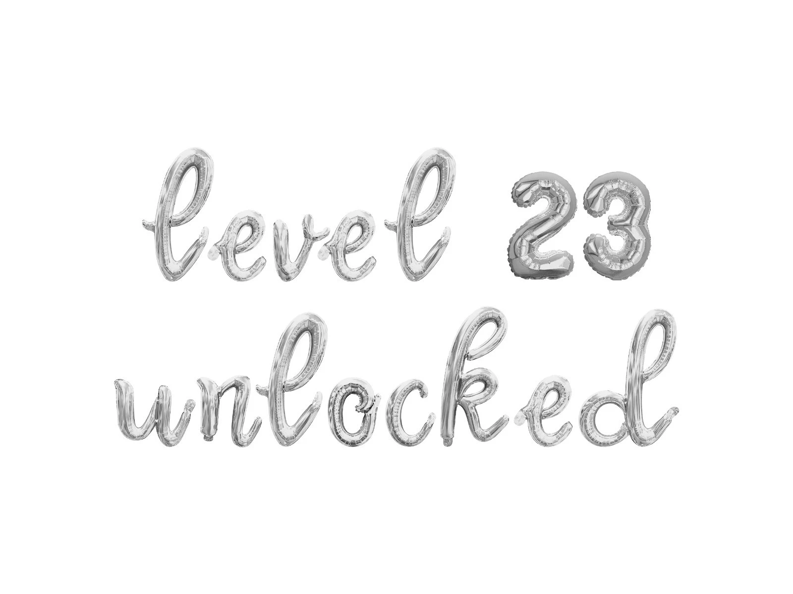 LEVEL 23 UNLOCKED Cursive Letter Balloon Banner - 23rd Birthday Party ...
