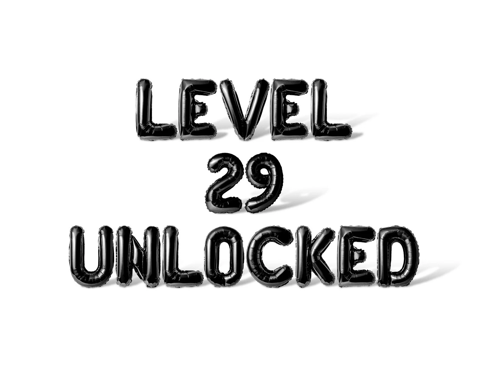 LEVEL 29 UNLOCKED Letter Balloon Banner - 29th Birthday Party ...