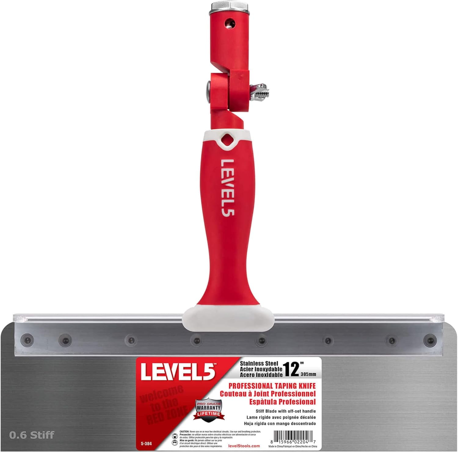 LEVEL5 12" Offset Knife, 0.6mm STIFF Stainless Steel | Soft-Grip Handle ...