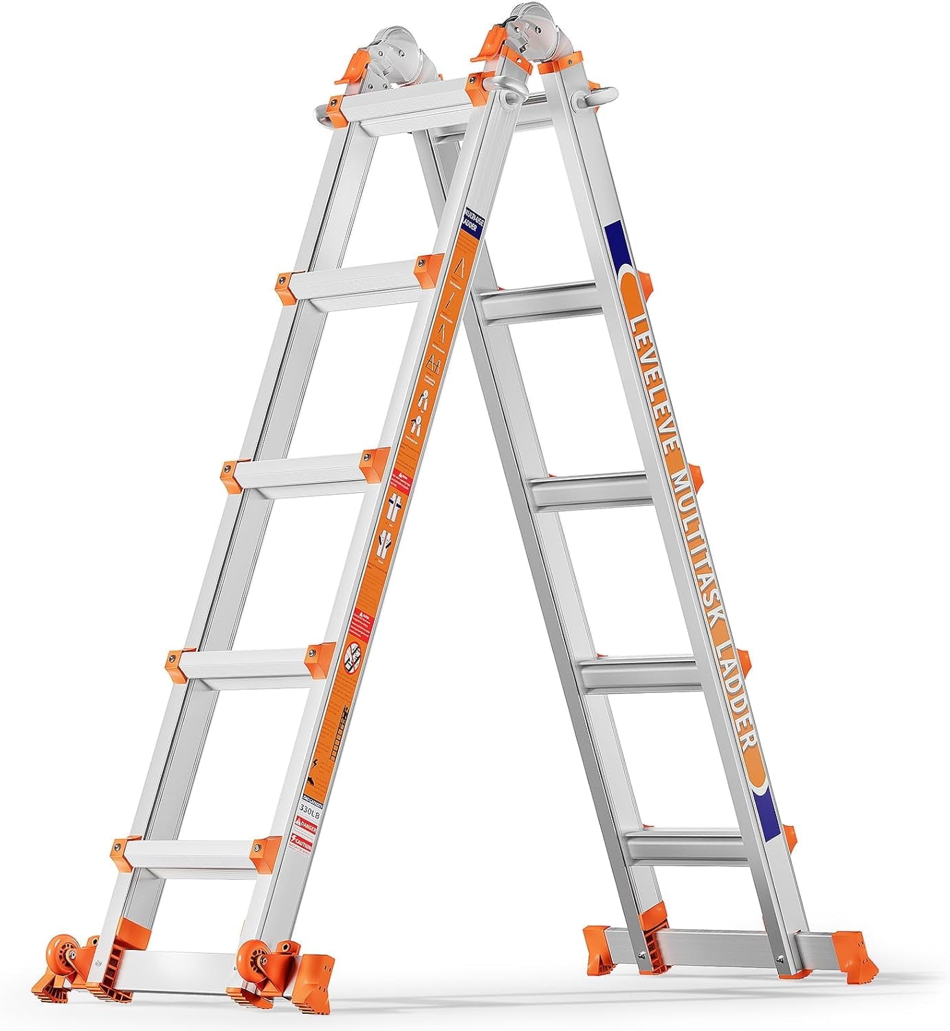 LEVELEVE 17FT Multi Position Ladder,A Frame 5 Step Ladder with ...