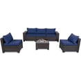 LEVELEVE 6 Pieces Outdoor Patio Furniture Sets,Rattan Conversation ...