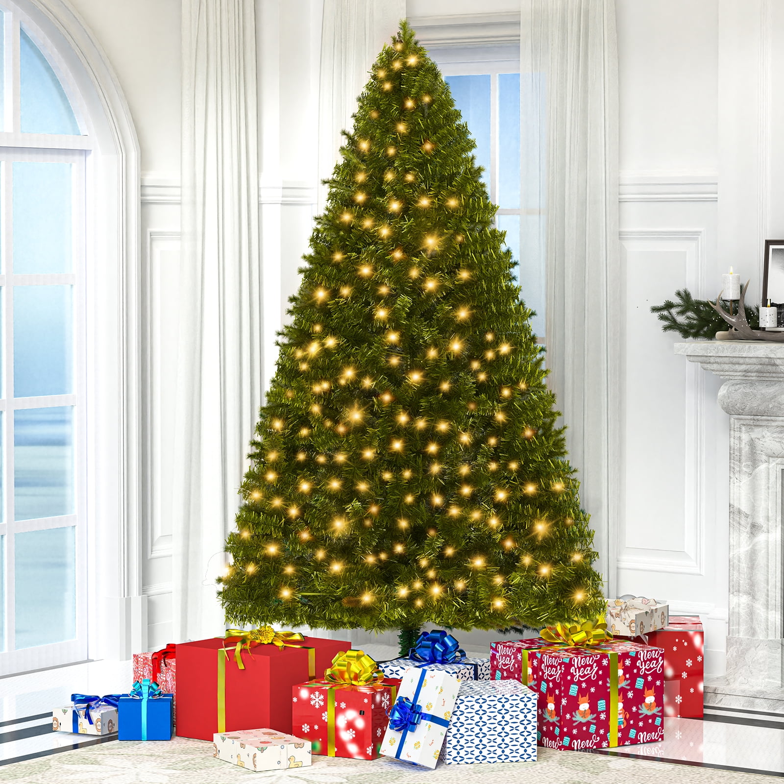LEVELEVE Premium 7.5FT Spruce Artificial Holiday Christmas Tree w ...