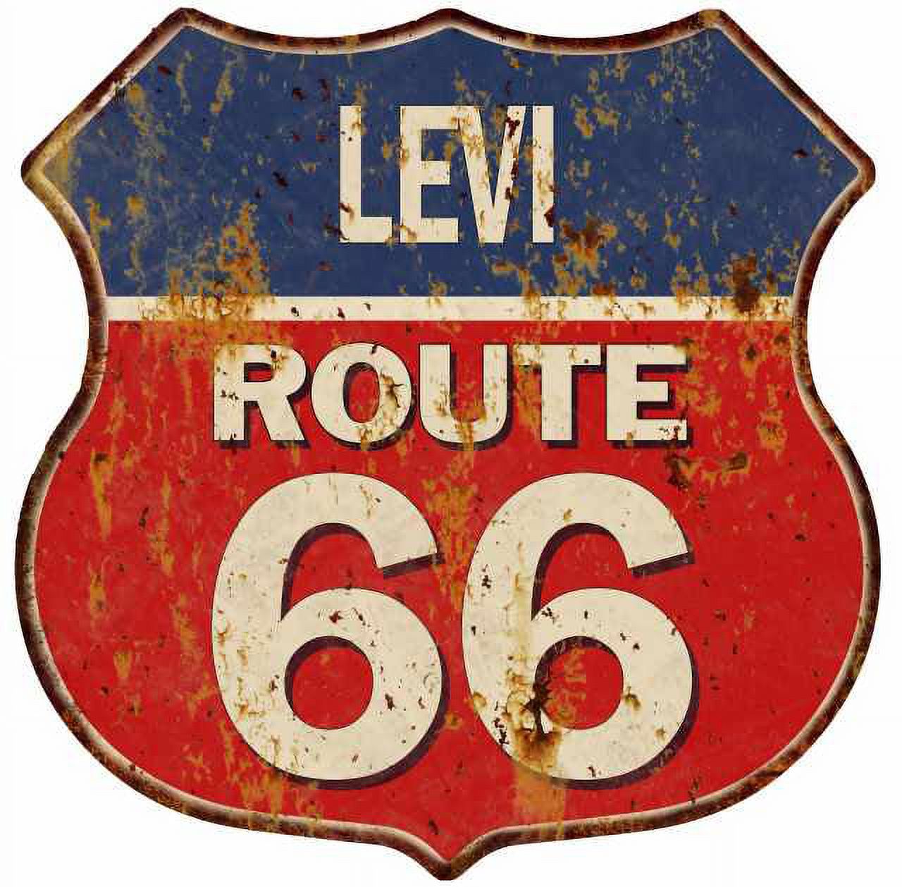 LEVI Route 66 Sign Shield Metal Gift Man Cave Red 211110005085 ...
