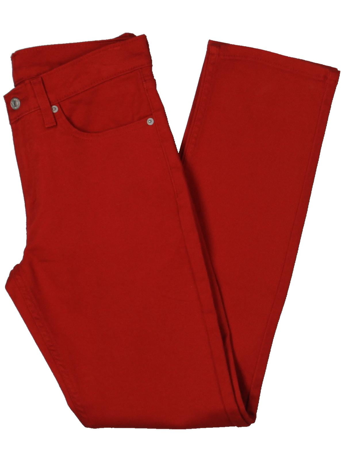 LEVI'S Mens Red Straight Leg, Stretch, Slim Fit Cotton Pants 31 X 30 ...