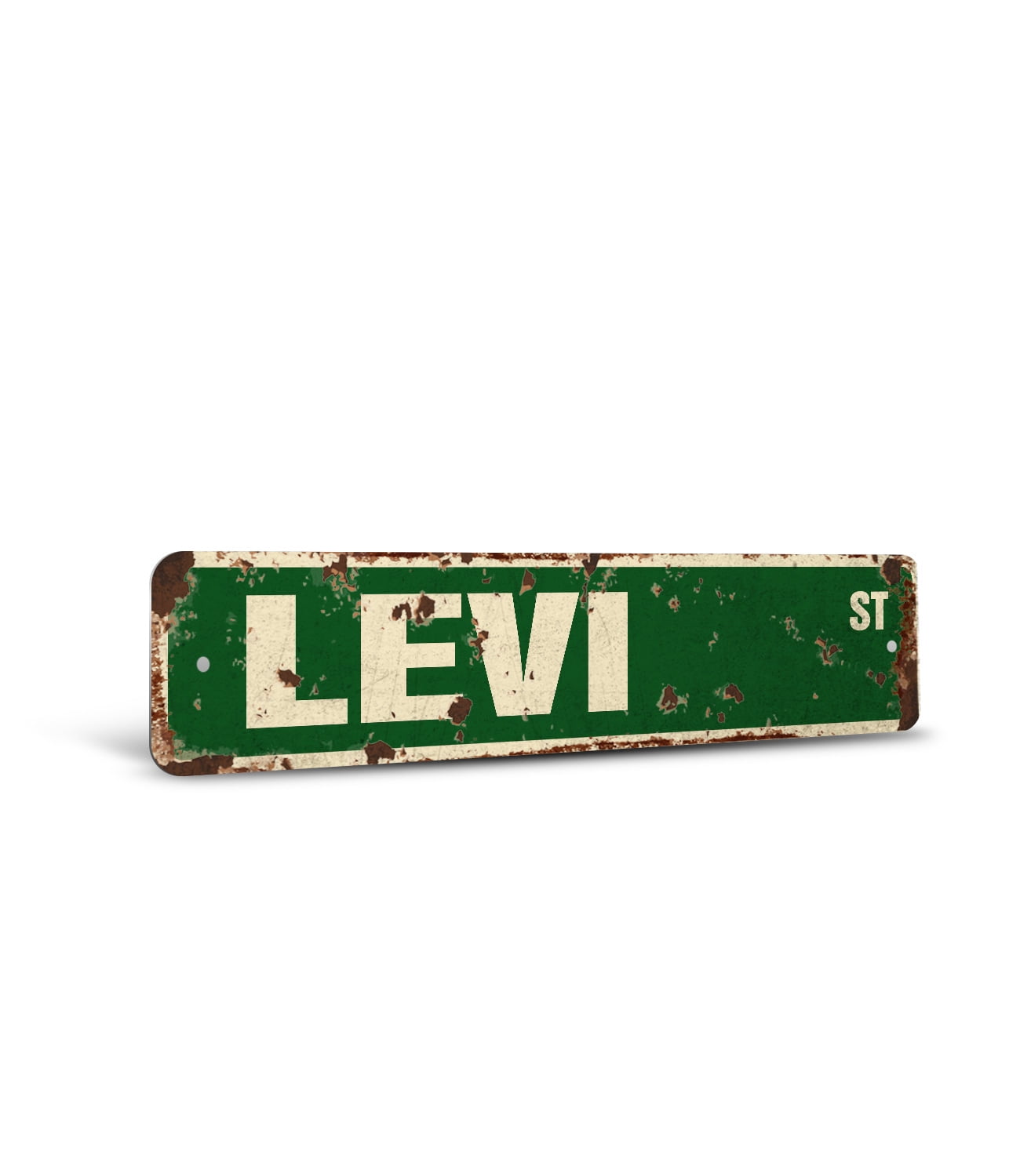LEVI Vintage Style Rustic Street Sign – Childrens Name Room Sign Retro ...