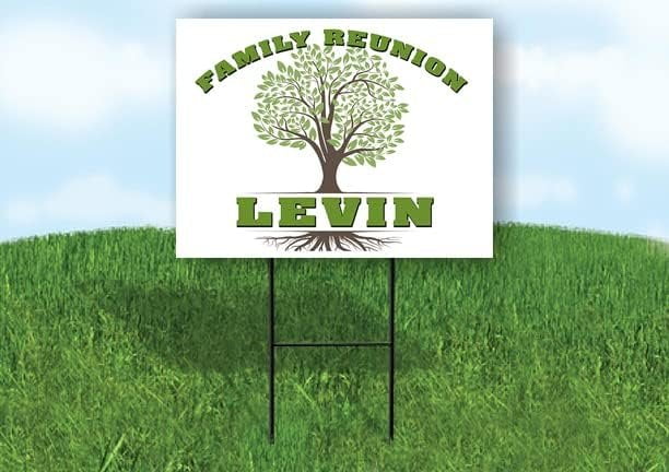 LEVIN FAMILY REUNION GR TREE 18 in x 24 in Yard Sign Road Sign with ...