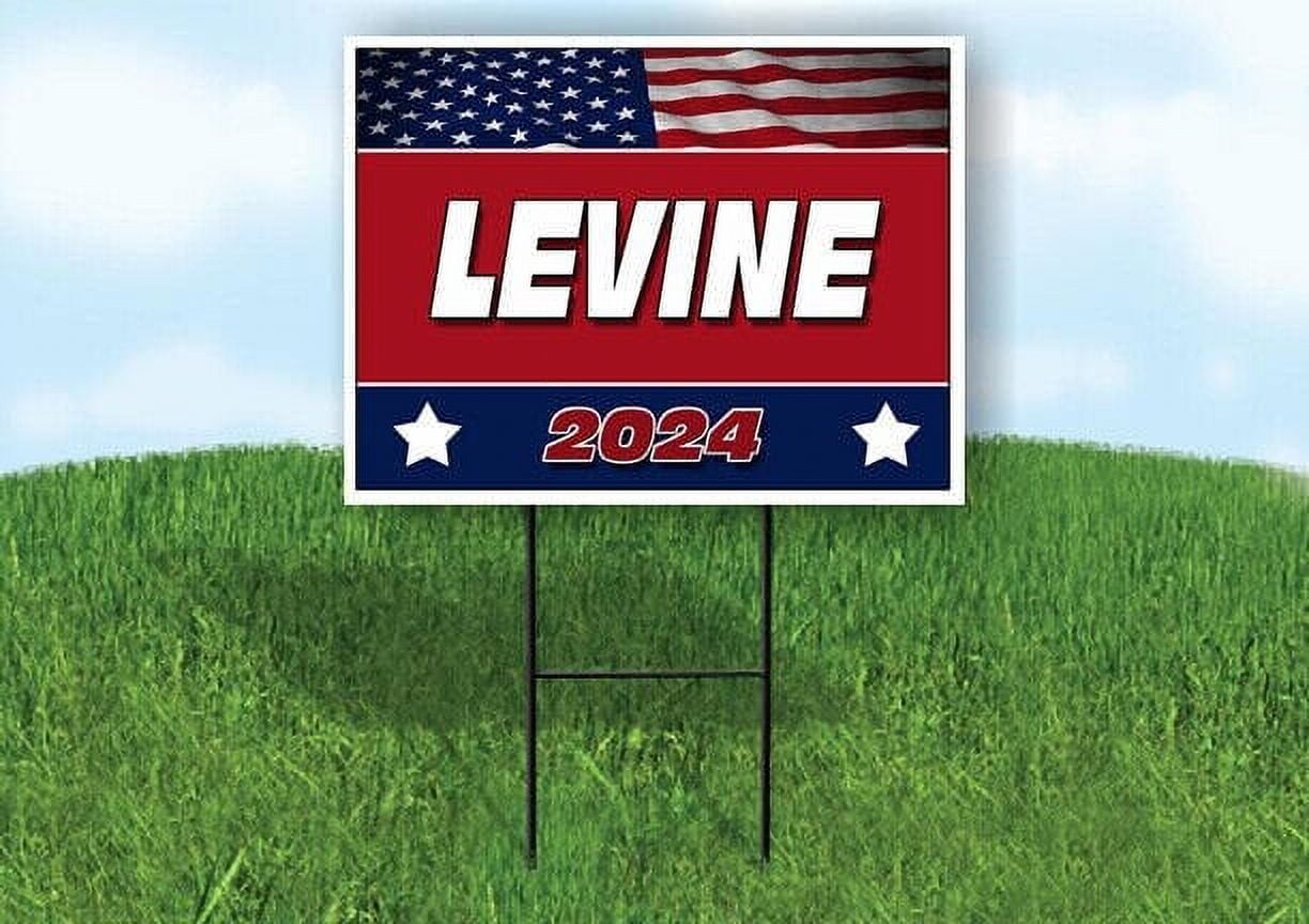 LEVINE FLAG RED 2024 18inx24in Yard Road Sign w/ Stand - Walmart.com