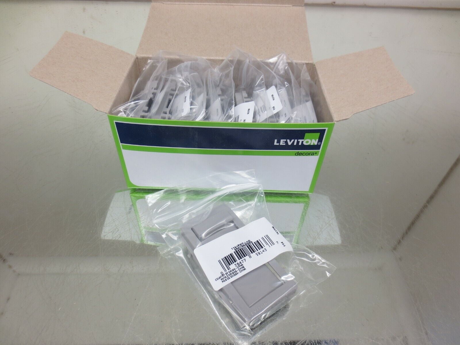 LEVITON, 114-IPKIT-LNG,GREY COLOR CHANGE KIT FOR DIMMER, ( LOT OF 10 ...
