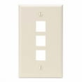 LEVITON 41080-3TP 3-Port QuickPort(R) Wall Plate (Light Almond ...