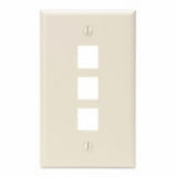 LEVITON 41080-3TP 3-Port QuickPort(R) Wall Plate (Light Almond ...