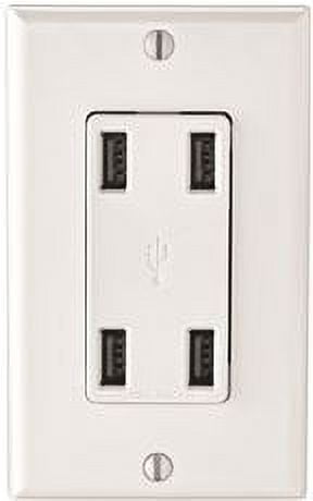 Leviton USB4P-W 4.2-Amp High Speed 4-Port USB Charger, White - Walmart.com