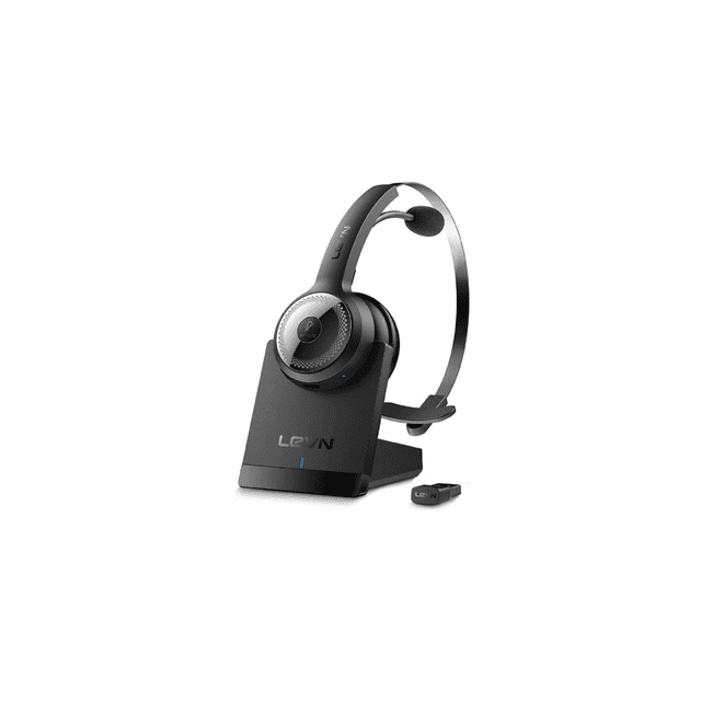 LEVN AI Noise Cancellation Bluetooth 5.0 Headset, Wireless PC & Laptop ...
