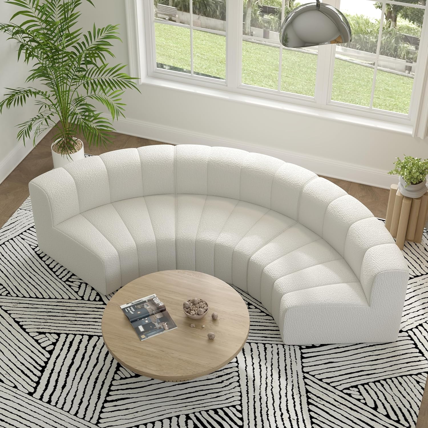 LEVNARY 1/8 Round Module for Modular Sofa Couch (Black) - Walmart.com