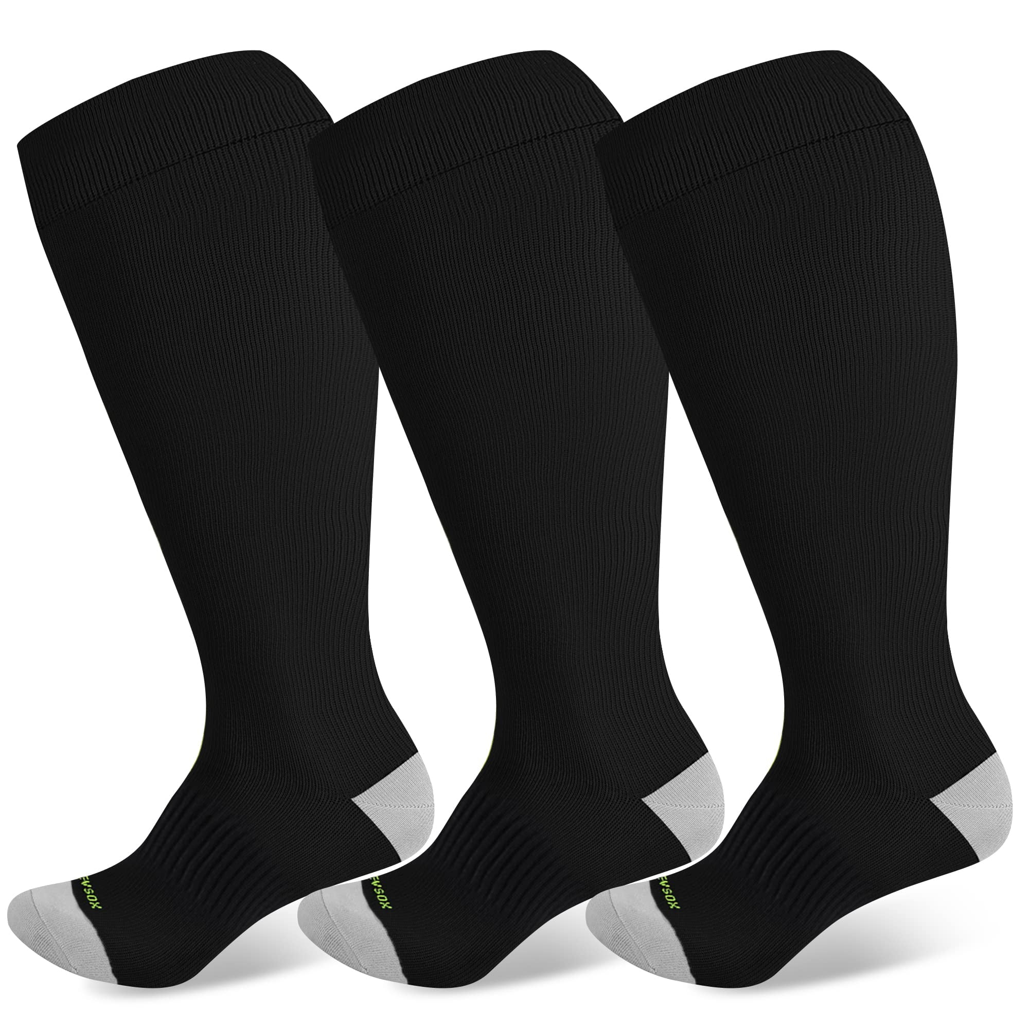 LEVSOX Plus Size Compression Socks Wide Calf Men&Women 20-30 mmhg Knee ...