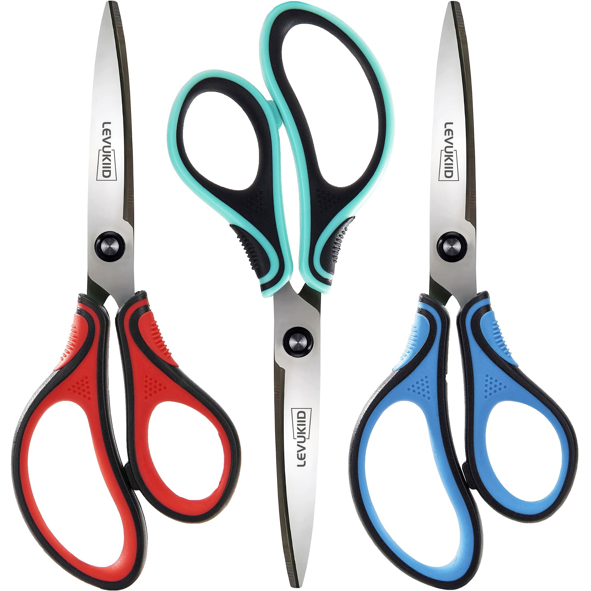 LEVUKIID Office Scissors All Purpose - Comfort Grip Handle,Sharp X ...