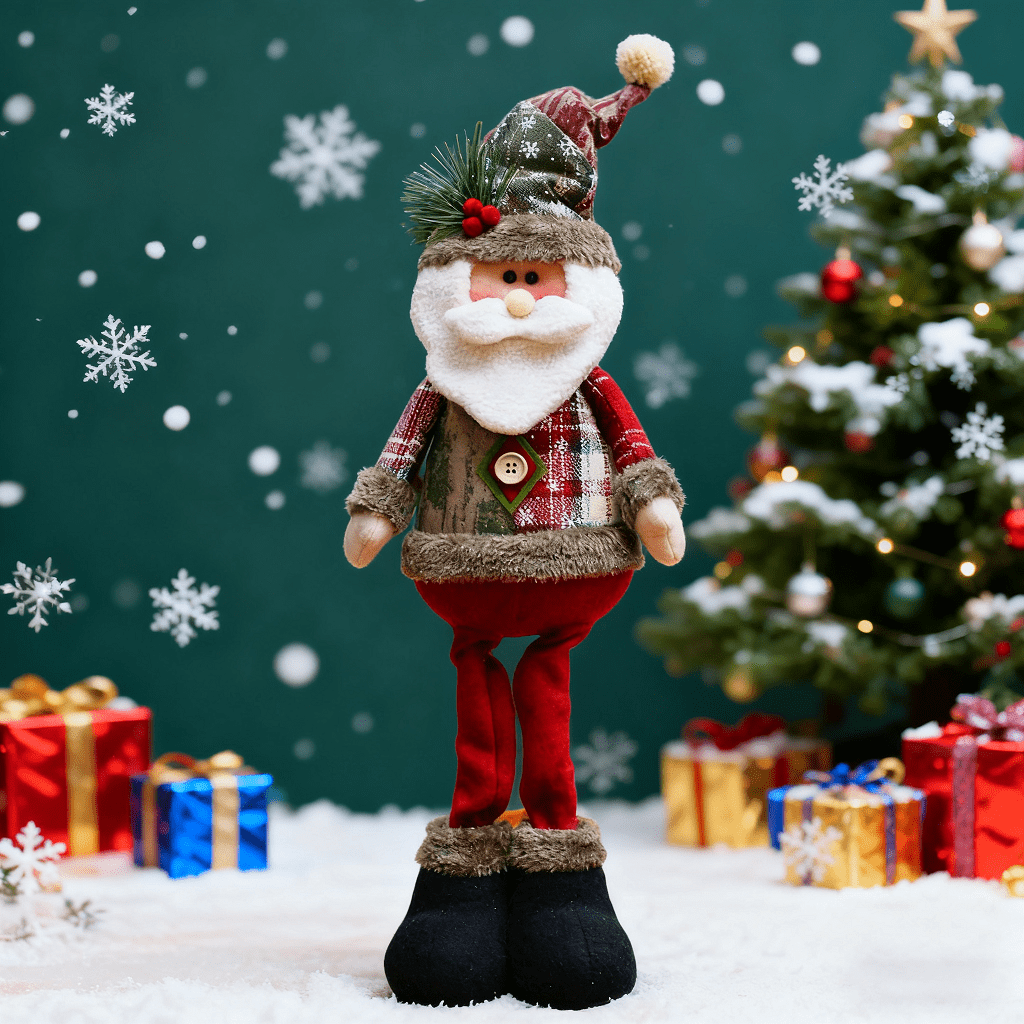 LEWEEN 18.9 Inch Christmas Ornaments Toys, Sitting Santa Claus Plush ...