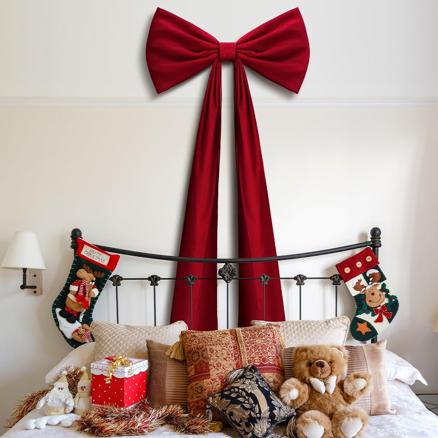 LEWEEN 70 Inches Christmas Extra Large Velvet Bows Christmas Tree ...