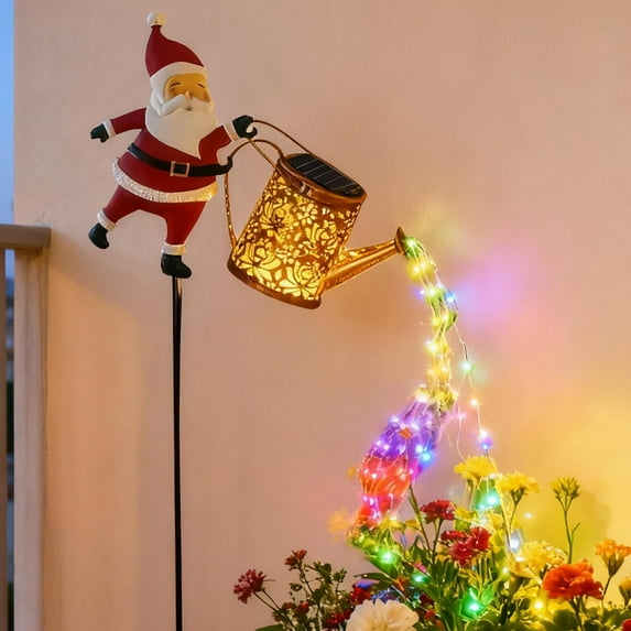 LEWEEN Christmas Santa Solar Kettle Lights Garden Lawn Decorative Light ...