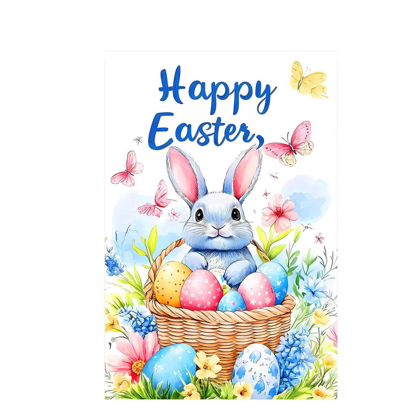 LEWEEN Easter Flag Banner Background Cloth, Festive Atmosphere Porch ...
