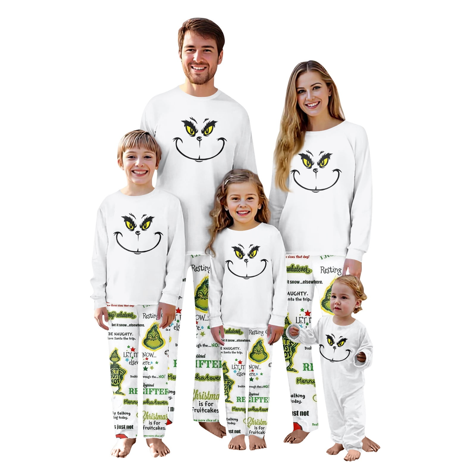 LEWEEN Family Christmas Pajamas Matching Sets, Fun Monster Patterns 2 ...