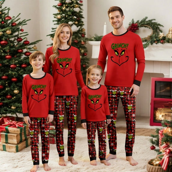LEWEEN Family Christmas Pajamas Matching Sets, High-quality Monster ...