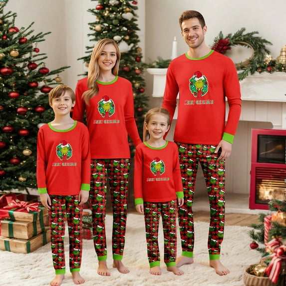 LEWEEN Family Christmas Pajamas Matching Sets, Matching Monster ...