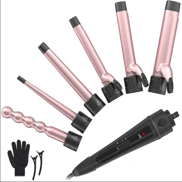LEWIJO 2025 latest 6-in-1 Curling Iron Professional Curling Wand Set ...