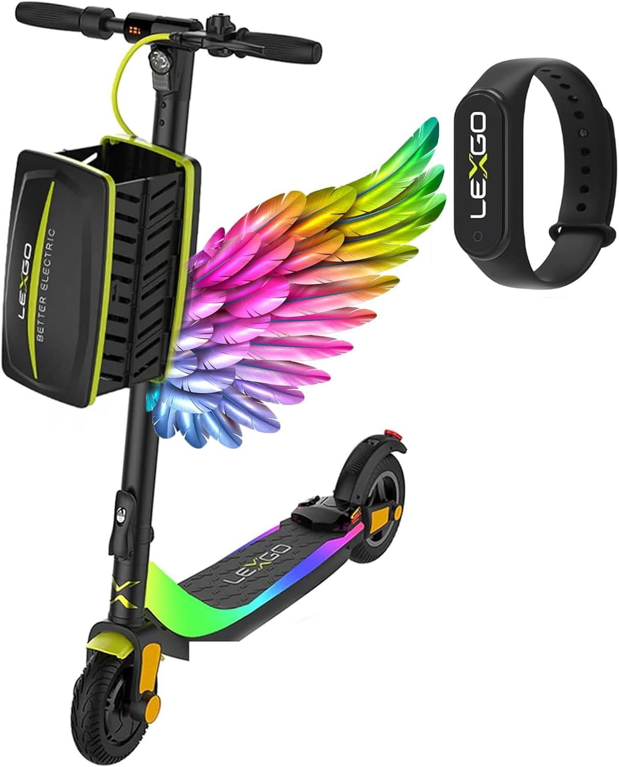 LEXGO Electric Scooters, 250W/350W/400W Powerful Motors, Up to 25 Miles ...