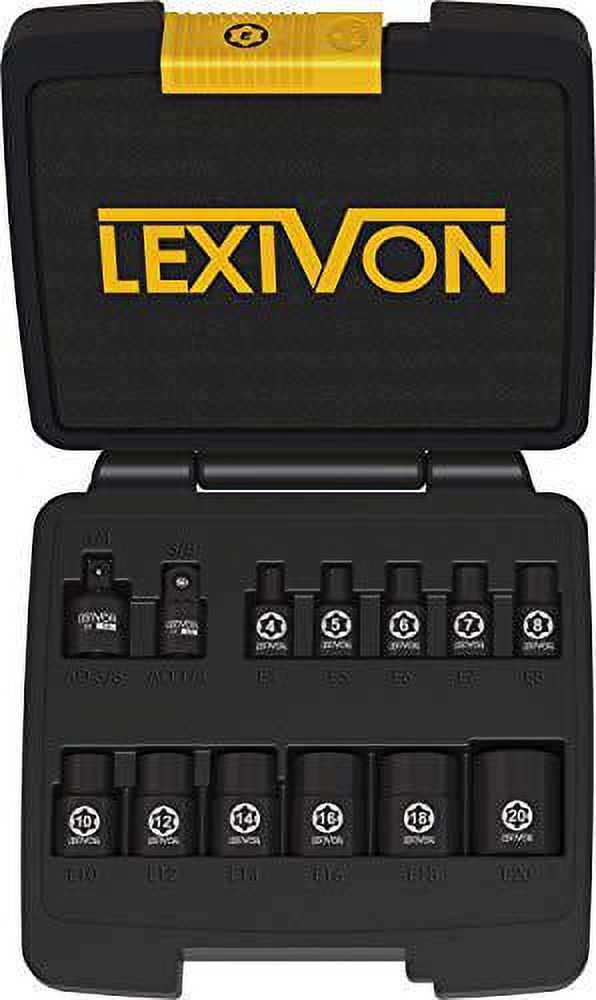 LEXIVON e-torx socket set, chrome vanadium alloy steel | 13-piece ...