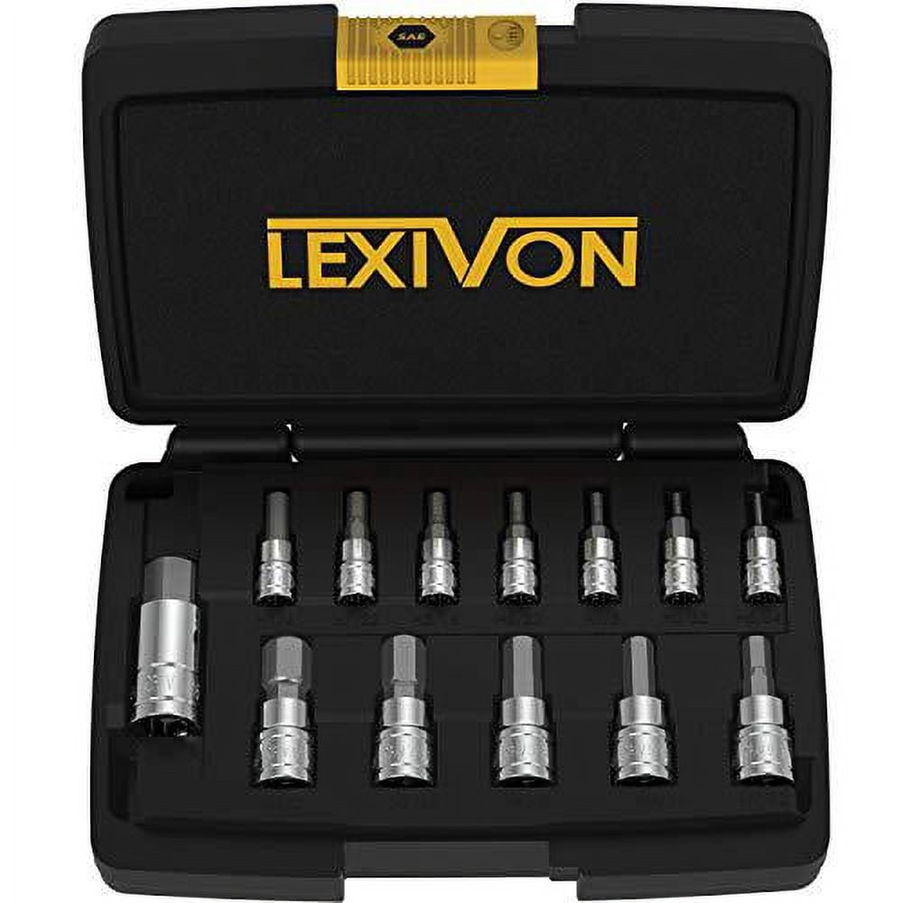 LEXIVON hex bit socket set, premium s2 alloy steel | 13-piece sae 5/64 ...