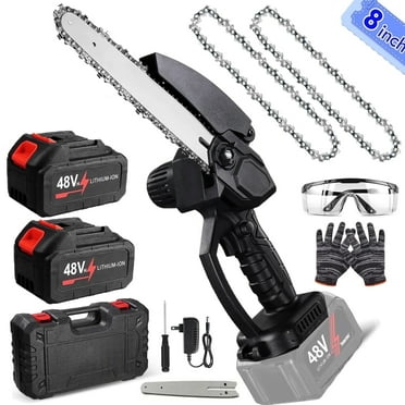 Mini Chainsaw 6 inch with 2 Battery, 21V Handheld Electric Chain Saws ...