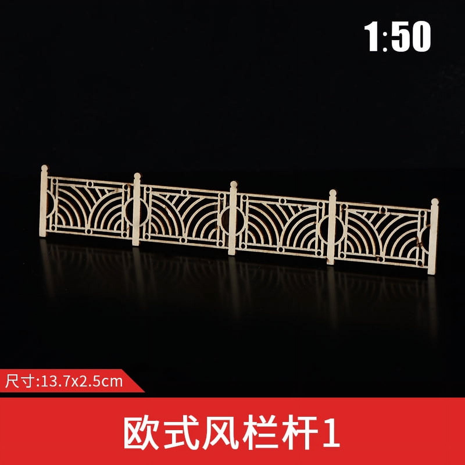 LEXSOMEO 1:50 Scale Miniature Wooden Fence 8pcs European Style Fairy ...