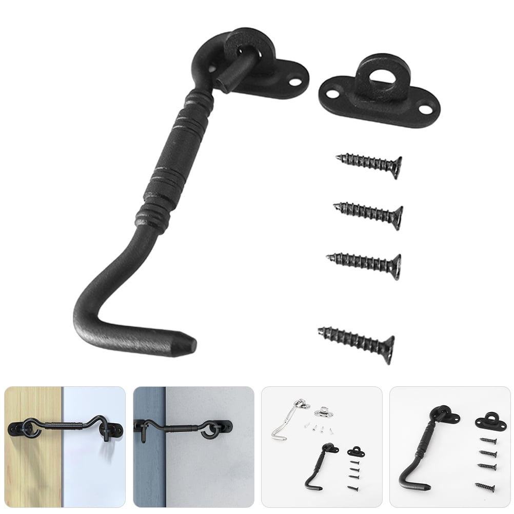 HEMOTON 1 Set Heavy Duty Barn Door Lock Gate Latch Hook and Eye Screen ...