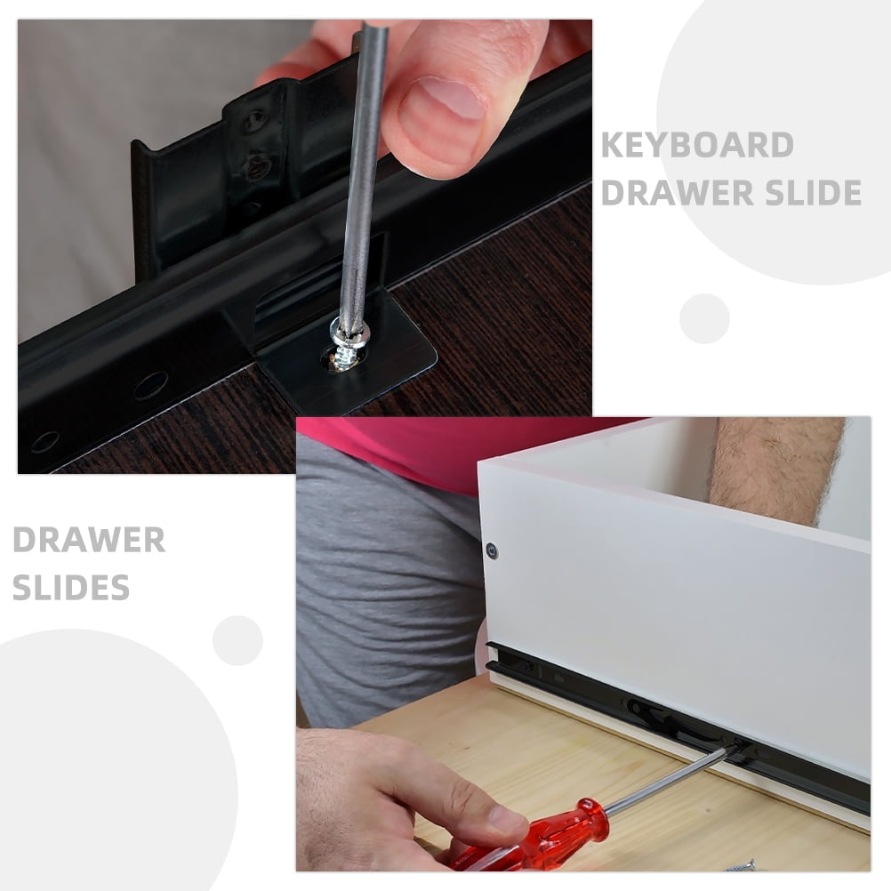 Lexsomeo 1 Set Keyboard Slide Keyboard Replacement Guide Rail Computer Table Drawer Slide
