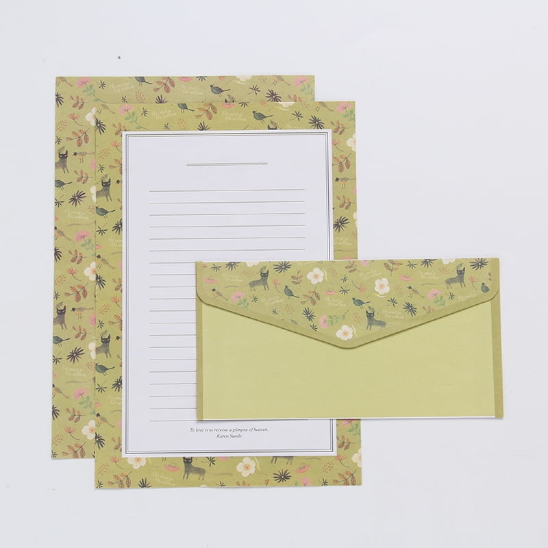 LEXSOMEO 1 Set Lined Stationery Writing Paper and Envelopes Set Vintage ...