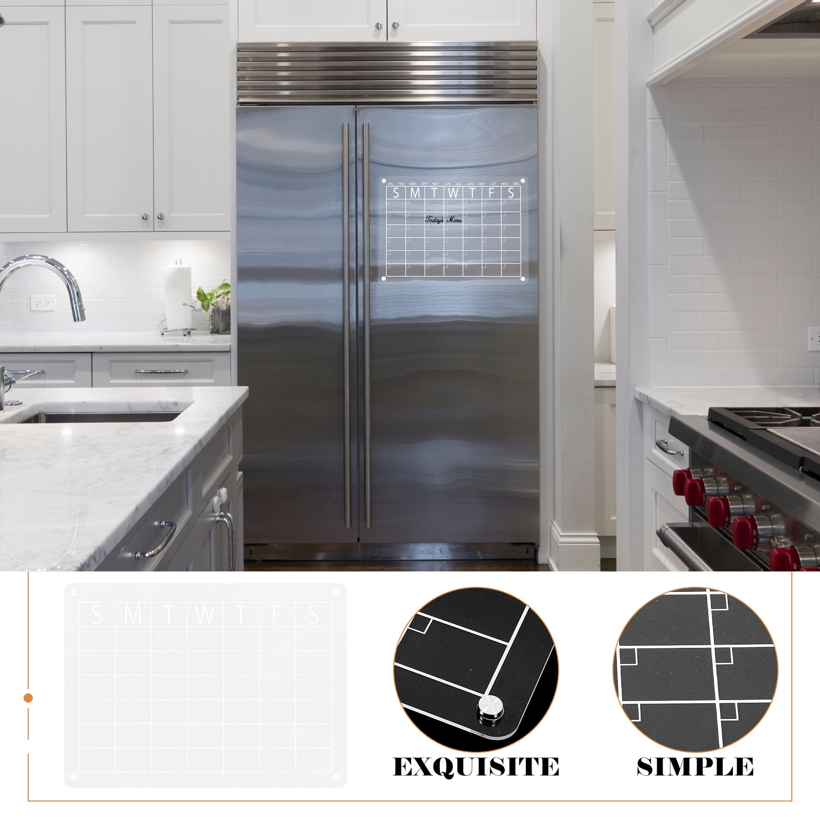 RENACLIPY Acrylic Memo Board for Home Use White Desktop Erasable Note ...