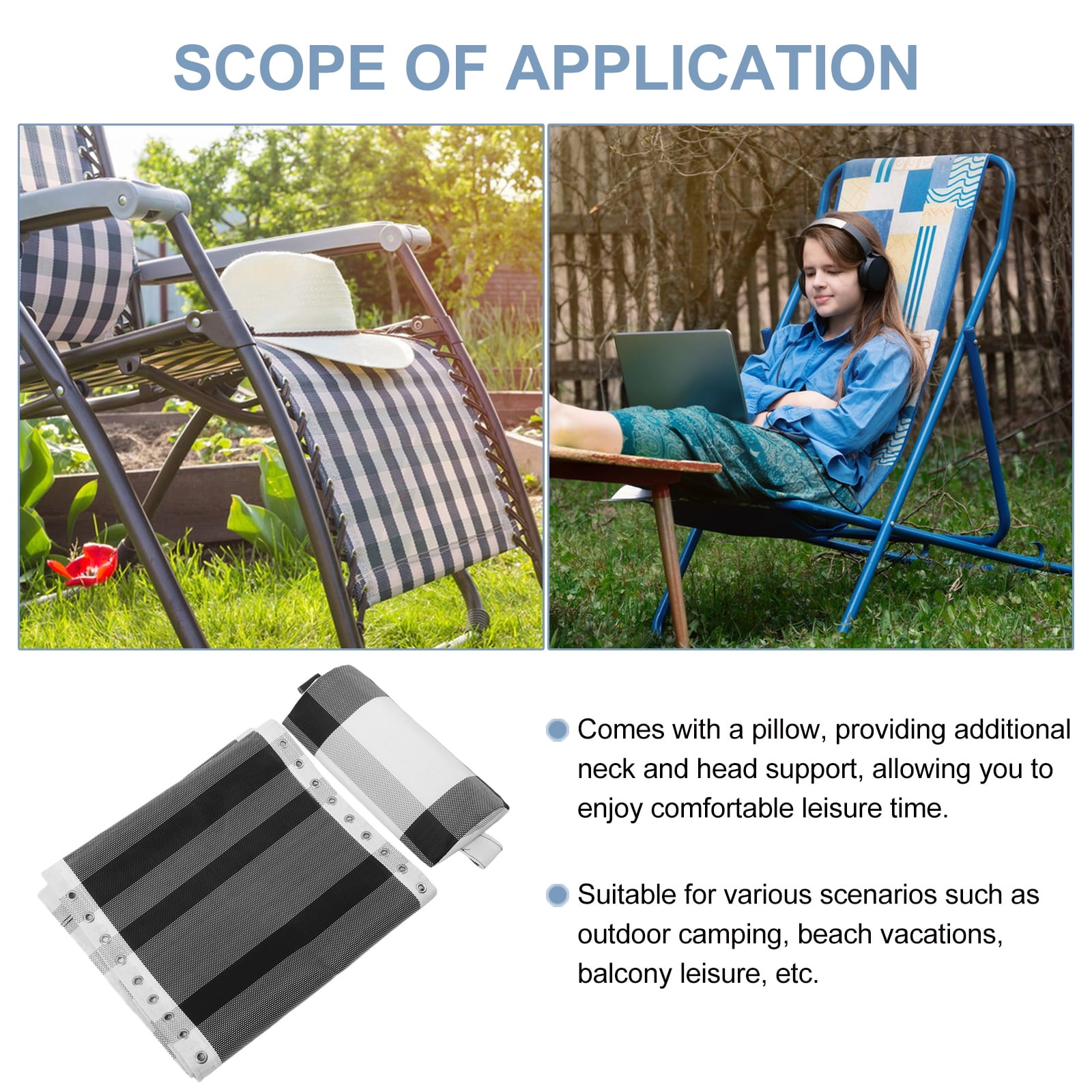LEXSOMEO 1 Set Replacement Lounge Breathable Cloth Patio Chaise Lounges ...